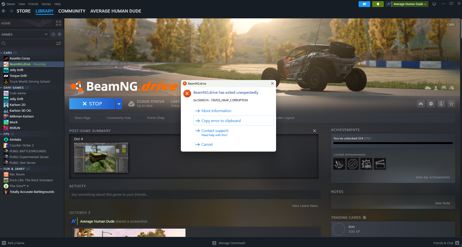 STATUS_HEAP_CORRUPTION | BeamNG STATUS_HEAP_CORRUPTION | BeamNG