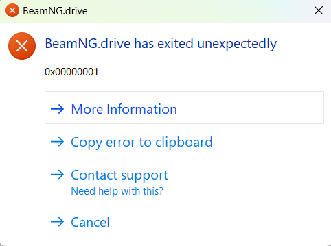 BeamNG wont start | BeamNG